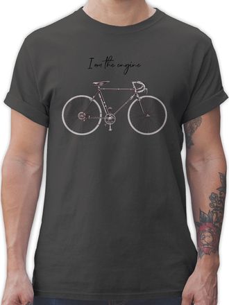 Shirtracer T-Shirt Herren - Fahrrad Bekleidung Radsport - I am The Engine I Rennrad I Geschenk Radfahrer I Fahrradliebhaber I Cycling - 4XL - Dunkelgrau - fahrra