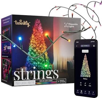 Twinkly Strings 750 RGB-LEDs, LED-Leuchten für den Außen- und Innenbereich, Smarte LED-Lichter, Kompatibel mit Alexa und Google Home, IP44, Weihnachtsdeko, Ap