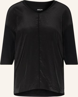 Marc Cain Blusenshirt Mit 3/4-Arm Im Materialmix schwarz