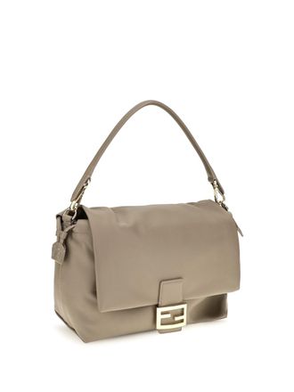 Fendi Womens Baguette Soft Nappa Leather Shoulder Bag Tortora Calf Bos Taurus