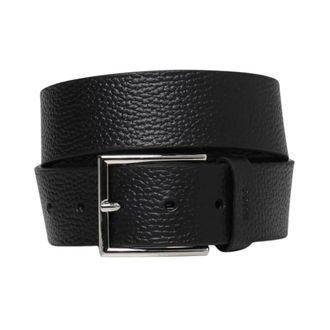 HUGO BOSS Homme, Accessoires, Noir, Taille: 90 CM Ceinture en Cuir Noir Classique Boucle Carr&eacute;e