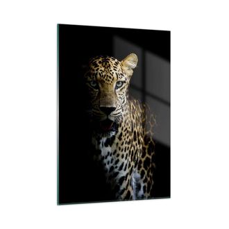 Arttor Bilder auf Glas Schattig Leopard Panther Glasbild 50x70cm Wandbilder Dekoration Wohnzimmer Schlafzimmer K&uuml;che Deko Klein Wanddeko Bild im Glas Wand Ku