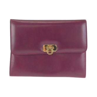 Ferragamo Pre-owned Leder Clutch Bag - - Pre-owned - Damen - Lila - ONE SIZE