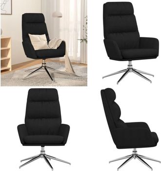 vidaXL Chaise de relaxation Noir Tissu - Fauteuil Confortable - Chaise Relaxante - Chaise De Salon - Fauteuil Noir - Fauteuil En Tissu - Home & Living