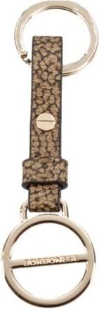 Borbonese Graffiti Schl&uuml;sselanh&auml;nger mit rundem Metall-Logo-Charm - - Accessories - Damen - Beige - ONE SIZE