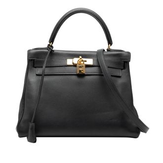 Herm&egrave;s Black Togo Kelly II Retourne 28