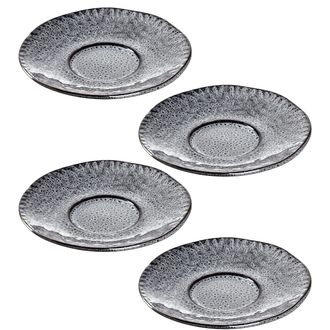 Leonardo 018590 MATERA Keramikuntertasse 15 cm anthrazit 4er-Set, Keramik