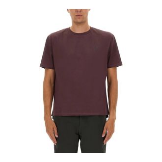 Premiata Homme, Tops, Rouge, Taille: M T-shirt &agrave; col rond avec d&eacute;tail logo