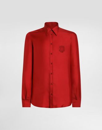 Dolce & Gabbana Hemd Martini Aus Seidentwill - Mann Hemden Red 42
