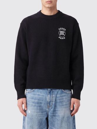 Kenzo Pull &agrave; col rond en coton avec logo brod&eacute; contrastant