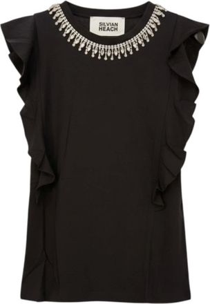 Silvian Heach Femme, Tops, Noir, Taille: 36 FR T-Shirt Selebi