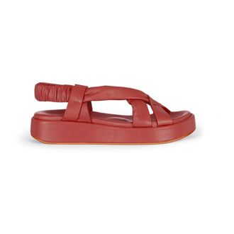 Cortana Flache Sandale aus Ton mit gepolsterten Riemen - - Shoes - Damen - Rot - 36 EU