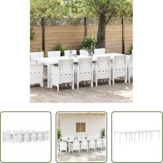 vidaXL Terrasse Stuhl - Garten Essgruppe 13 pcs Wei&szlig; Synthetisches Rattan und Metall