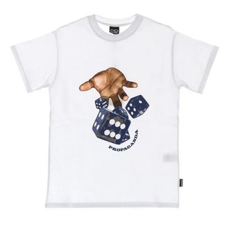 PROPAGANDA Homme, Tops, Blanc, Taille: XL Dice Tee Blanc T-shirt &agrave; manches courtes