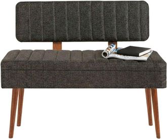 Dmora Bank Dprin, Mehrzweckbank, Gastplatz, Balkonbank mit mehreren Positionen, 90x39h40 cm, Walnuss und Anthrazit - Dmora