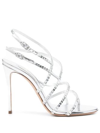 Casadei Starsway Cage Stiletto-Pumps mit Kristallen 80mm - Silber