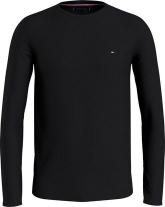 Tommy Hilfiger Big & Tall Longsleeve BT-STRETCH SLIM FIT TEE-B mit Rundhals und Logo unifarben, casual, slim fit, Baumwollmix, Rundhals, große Größen