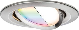 Paulmann 92964 SmartHome Zigbee Einbauleuchte LED Coin Nova Plus 1x3,5W RGBW Eisen gebürstet