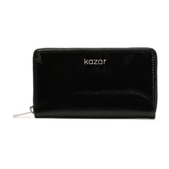 Kazar Lackierte Geldb&ouml;rse mit Rei&szlig;verschluss - - Accessories - Damen - Schwarzk - ONE SIZE