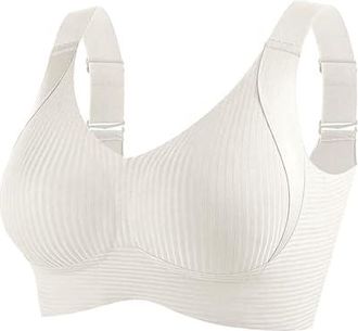 Generic Soutien-gorge de sport pour femme - Confortable - C&ocirc;tel&eacute; - Sans fil - R&eacute;glable - Rembourr&eacute; - Pour tous les jours - Pour la course, blanc, 3XL