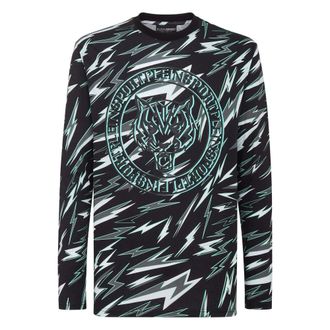 Plein Sport Homme, Tops, Multicolore, Taille: M T-shirt Col Rond ML Tigre