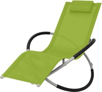 vidaXL Sonnenliege Geometrisch Stahl Grün Vidaxl