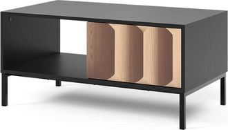 Vicco Couchtisch Eliza, Schwarz/Eiche, 90 x 50 cm mit Schublade