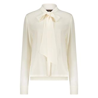 Moorer Blouse &eacute;l&eacute;gante en soie - Femme - Blouses et Chemises - Blanc - Taille: 36 FR