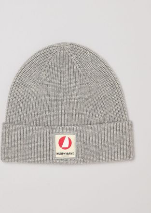 Murphy & Nye Beanie-M&uuml;tze aus Baumwolle mit Umschlag und Logo-Patch