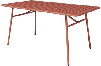 Vente-Unique Table de jardin L.160 cm en m&eacute;tal - Terracotta - MIRMANDE de MYLIA