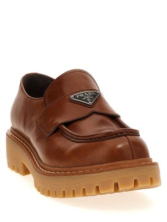 Prada Leather Loafers - Brown