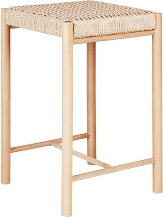 Altobuy MINDY - Tabouret Hauteur 66,5 cm en Peuplier avec Assise Tress&eacute;e