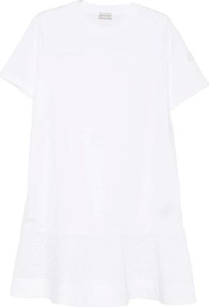 Moncler Femme, Robes, Blanc, Taille: 38 FR Mini robe &agrave; ourlet volant&eacute;