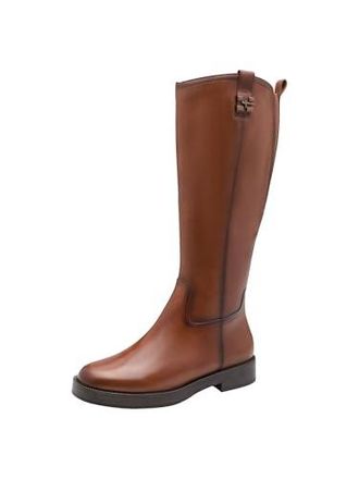 Tamaris Femme Damen Long Boot Flat 1-25522-45 Botte Haute Jusquau Genou, Cognac, 39 EU