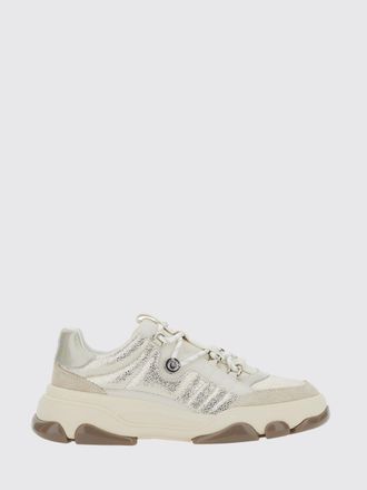 Pinko Low-Top-Sneaker aus Leder und Wildleder mit Love Birds-Metalllogo