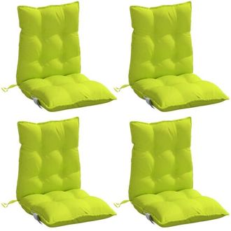vidaXL vidaXL Coussins de chaise &agrave; dossier bas lot de 4 vert vif