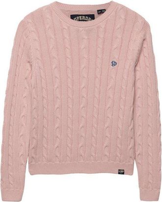 Superdry Strickpullover ESSENTIALS SD&CO CABLE JUMPER Kunstfaser, relaxed fit