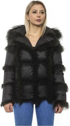 Mr & Mrs Italy Luxuri&ouml;se Pelzgef&uuml;tterte Kapuzenjacke - - Jackets - Damen - Schwarzk - M