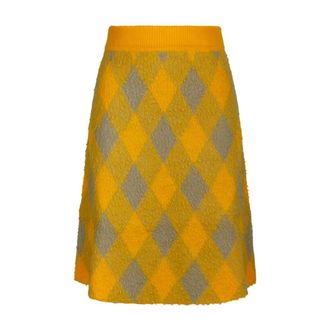 Burberry Check Plaid Wollrock - - Skirts - Damen - Mehrfarbig - M