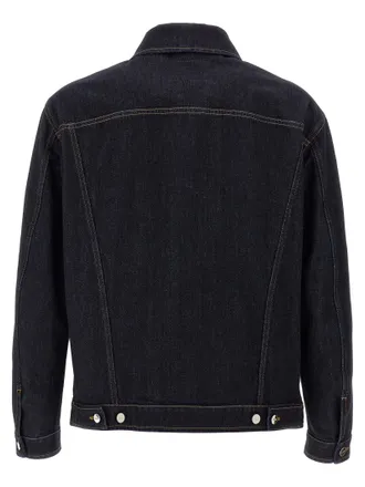 Fendi Logo-Embroidered Denim Jacket - Dark Indigo