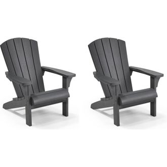 Keter Troy Adirondack Gartenstuhl - 2er-Set - 81x80x96,5 cm - Graphit - Keter