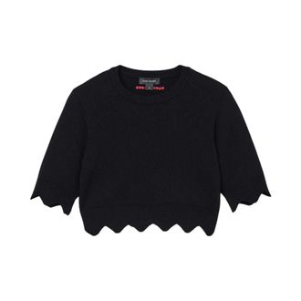 Marc Jacobs Scallop Daisy Crop Sweater - - Knitwear - Damen - Schwarzk - XS