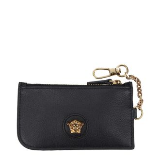 Versace Femmes Portefeuille en cuir noir