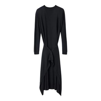 Christophe Lemaire Femme, Robes, Noir, Taille: 38 FR Robe boutonn&eacute;e en m&eacute;lange de laine m&eacute;rinos