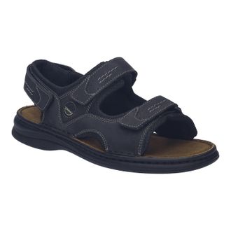 Josef Seibel Sandale JOSEF SEIBEL FRANKLYN, Herren, Gr. 42, schwarz, schwarz, Mesh, Nubukleder, Schuhe Sandale, Sommerschuh, Klettschuh, Freizeitsandale, mit Kontr