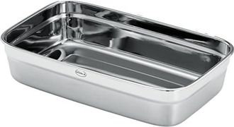 Rösle Flexx 2GO Lunchbox Set 1,5 L Edelstahl Dose mit Bambusdeckel und Trenner Ideal für Meal Prep Transport und Aufbewahrung holzfarben/silbern