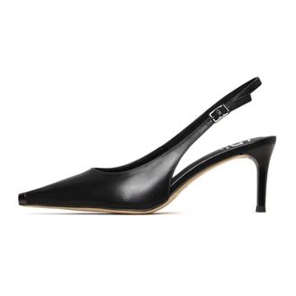 Cesare Gaspari Metal Accent Leather Pumps - Black - - Shoes - Damen - Schwarzk - 39 EU