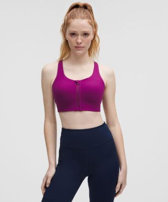 lululemon Soutien-gorge Energy zipp&eacute; &agrave; lavant Maintien maximal, bonnets B-G pour Femmes - Violet - Taille 36C