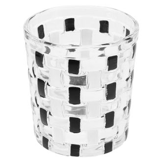 DOITOOL Schwarz wei&szlig;es Zahnb&uuml;rstenbecher mit Klassischem Schachbrettmuster Vielseitig als Mundsp&uuml;lbecher und Reisebecher Leichtes Glas Praktischer Badezimmerb