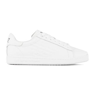 Emporio Armani Emporio Armani Ea7, Homme, Chaussures, Blanc, Taille: 40 2/3 EU Baskets en Cuir Blanc Logo Aigle